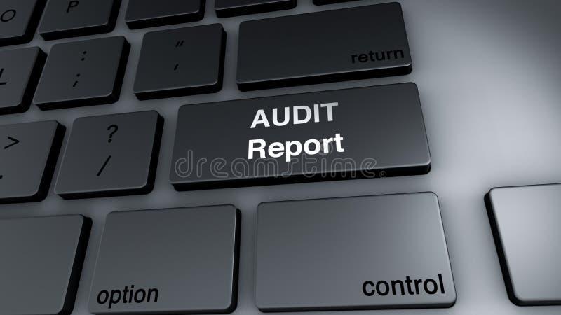 3D Illustration of Keyboard with the Word AUDIT Report Stock ...