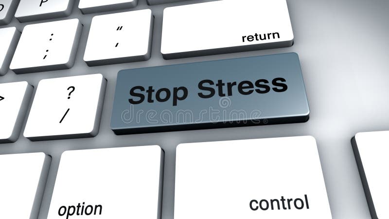 3D Illustration of Keyboard with the Word Stop Stress Stock ...