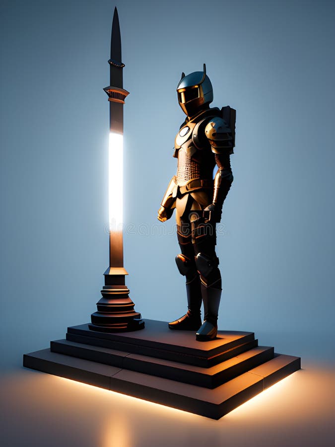 Knight with Sword, 3d Rendering, Ai Generated Stock Illustration ...