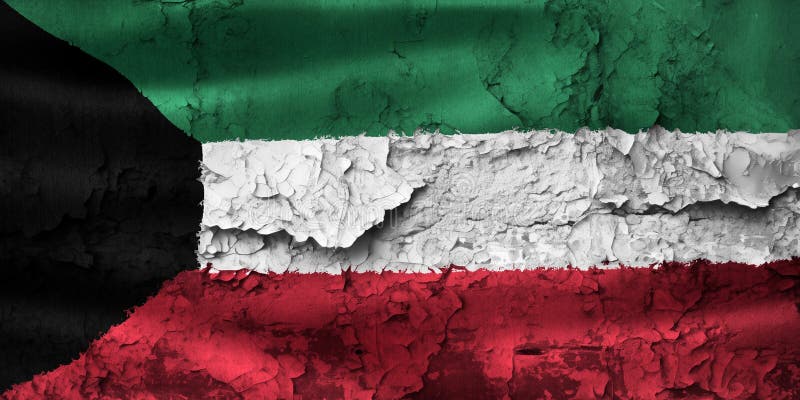 3D-Illustration of a Kuwait Flag - Realistic Waving Fabric Flag Stock ...
