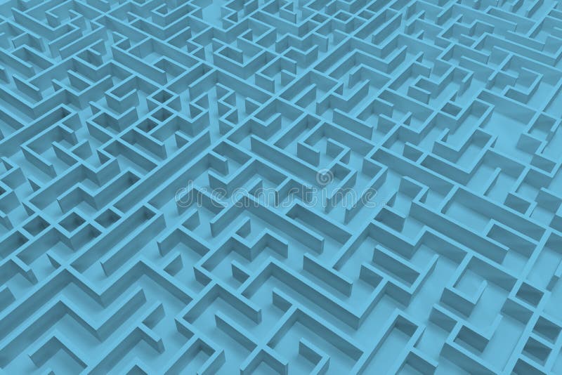 3d Illustration Labyrinth , Complex Problem Solving Concept Stock ...
