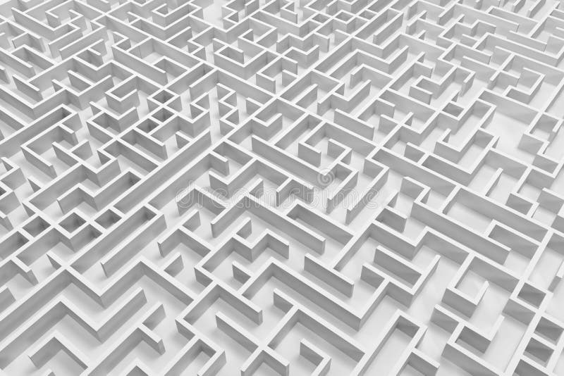 3d Illustration Labyrinth , Complex Problem Solving Concept Stock ...