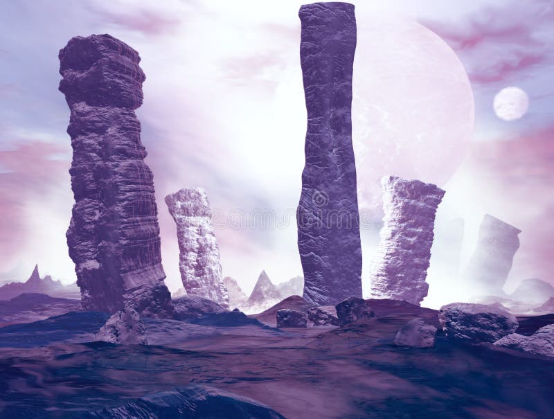 Outlandish Landscape stock illustration. Illustration of environments ...