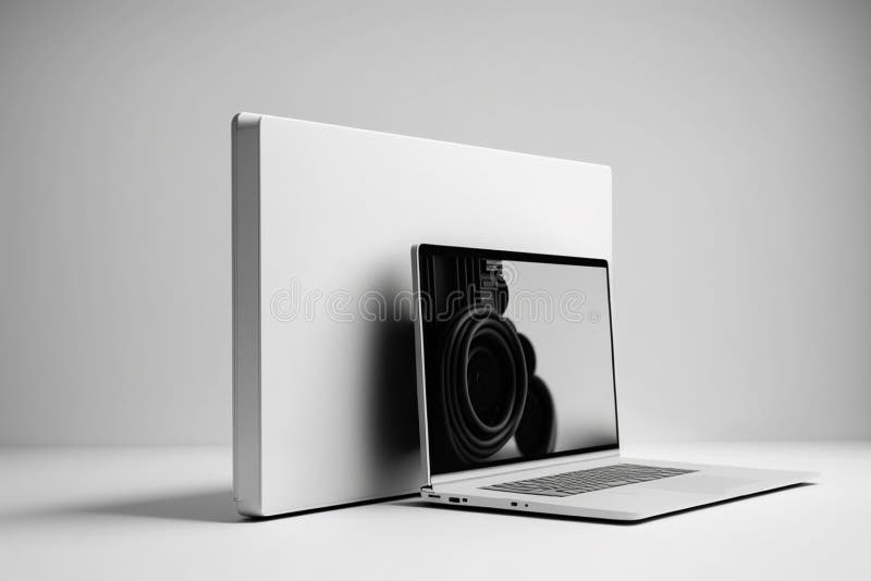 A 3D Illustration of a Laptop Isolated on a White Background, with an ...