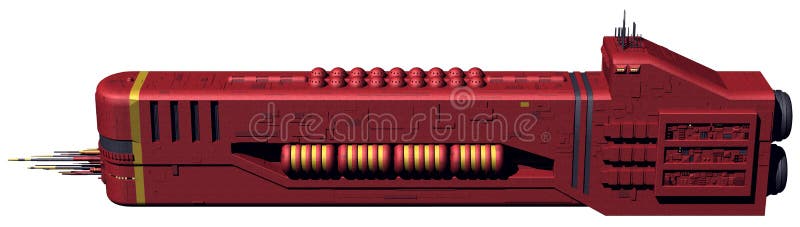 Heavy Space Freighter 3D Illustration Stock Illustration - Illustration ...