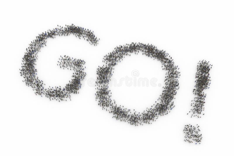 Human Crowd Forming GO stock illustration. Illustration of africa ...