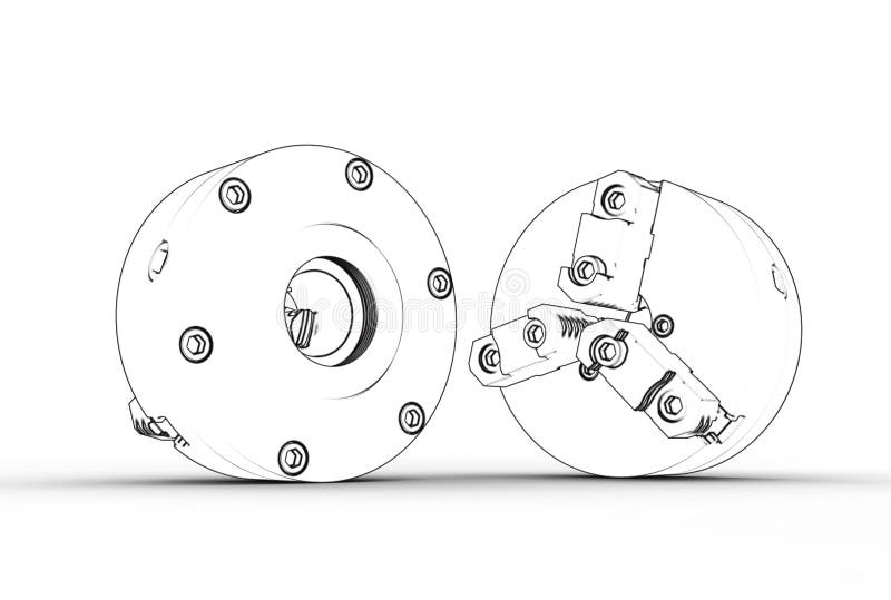 3d Illustration of Lathe Chuk Stock Illustration - Illustration of ...