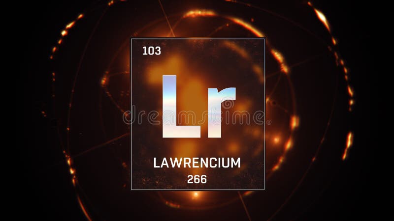 Lawrencium As Element 103 of the Periodic Table 3D Illustration on Blue ...