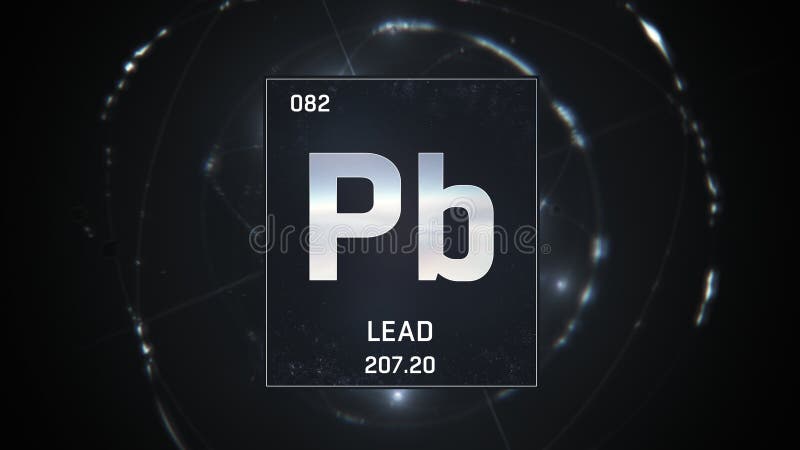 Lead As Element 82 of the Periodic Table 3D Illustration on Silver ...