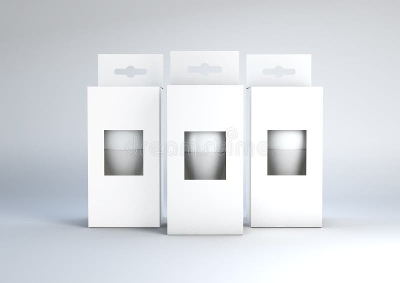 3D Illustration of a LED Bulb Packaging Mockup. Blank Stock ...