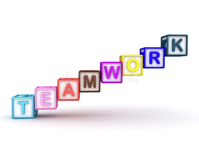 3D Man and Letter Cubes Spelling School Stock Illustration ...