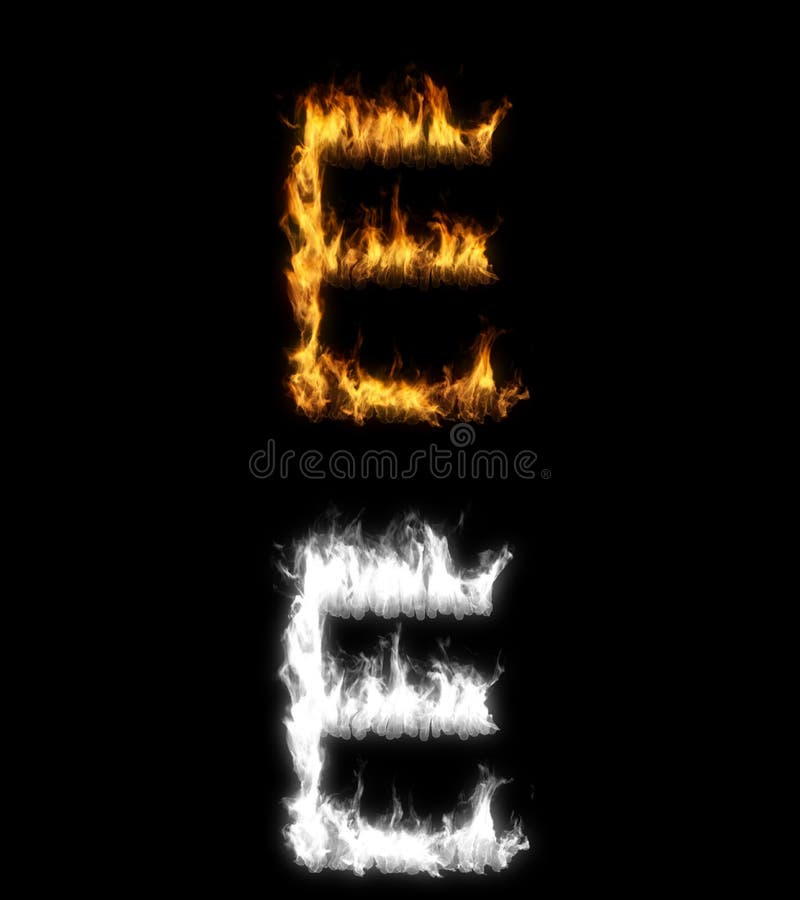 Fire Letter E Burning Flame Light Stock Illustrations – 31 Fire Letter ...