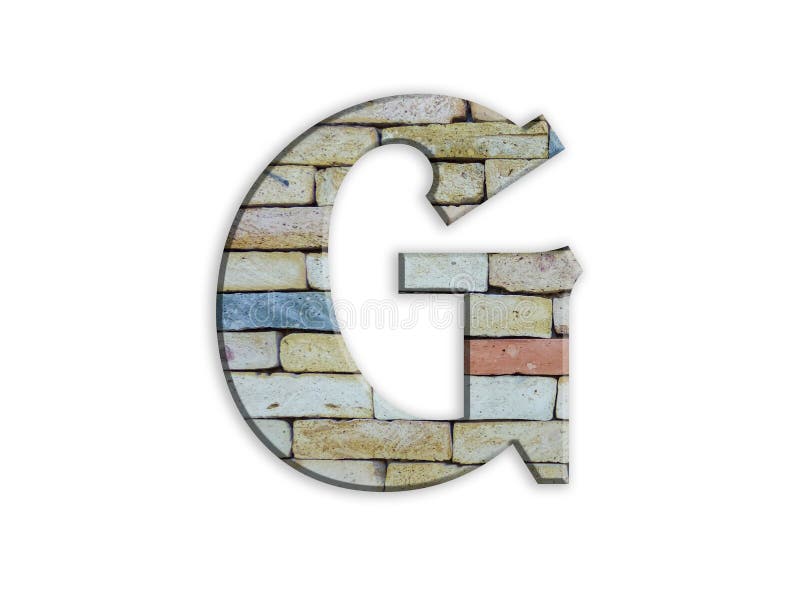 3D Illustration Letter G Brick Structure Alphabet Font Isolated on ...