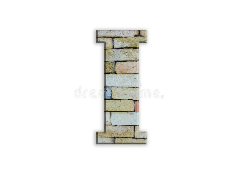 3D Illustration Letter I Brick Structure Alphabet Font Isolated on ...
