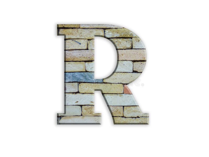 3D Illustration Letter R Brick Structure Alphabet Font Isolated on ...