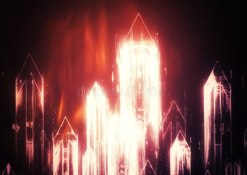 3d Illustration of Light Arrows Flying in the Dark Stock Illustration ...