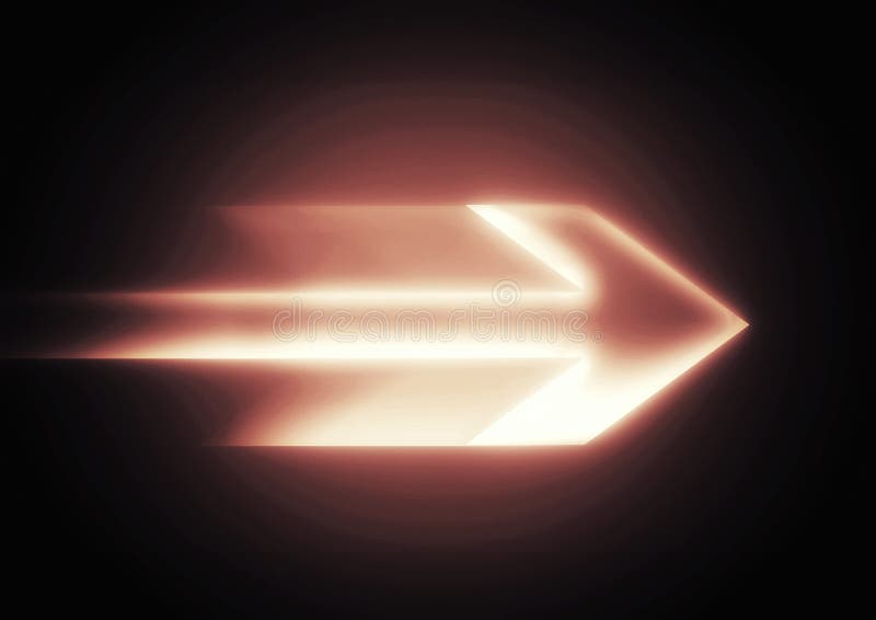 3d Illustration of Light Arrows Flying in the Dark Stock Illustration ...