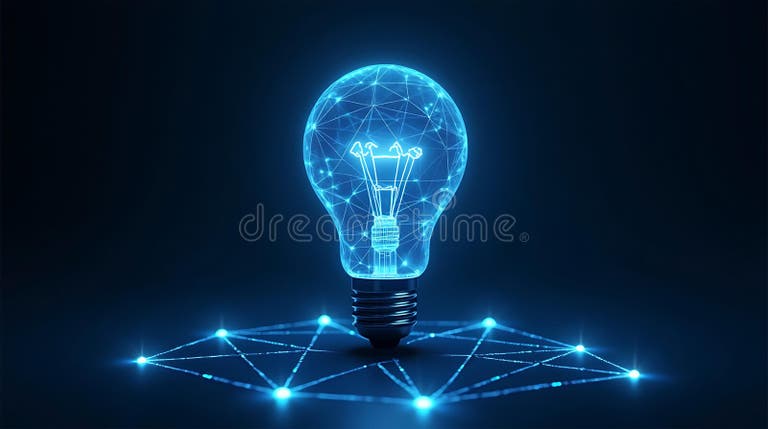 3D Illustration of Light Bulb and Connecting Wire.Inventions and Ideas ...