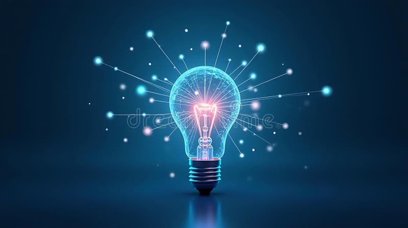 3D Illustration of Light Bulb and Connecting Wire.Inventions and Ideas ...