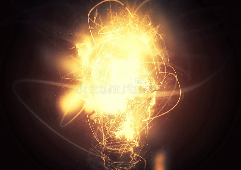 3d Illustration of a Light Bulb that Shines with the Concept of Science ...