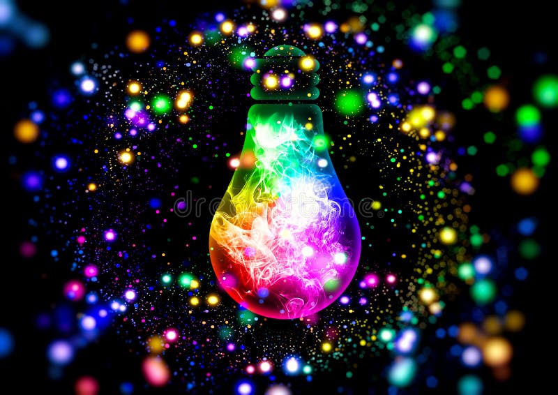 3d Illustration of a Light Bulb that Shines with the Concept of Science ...