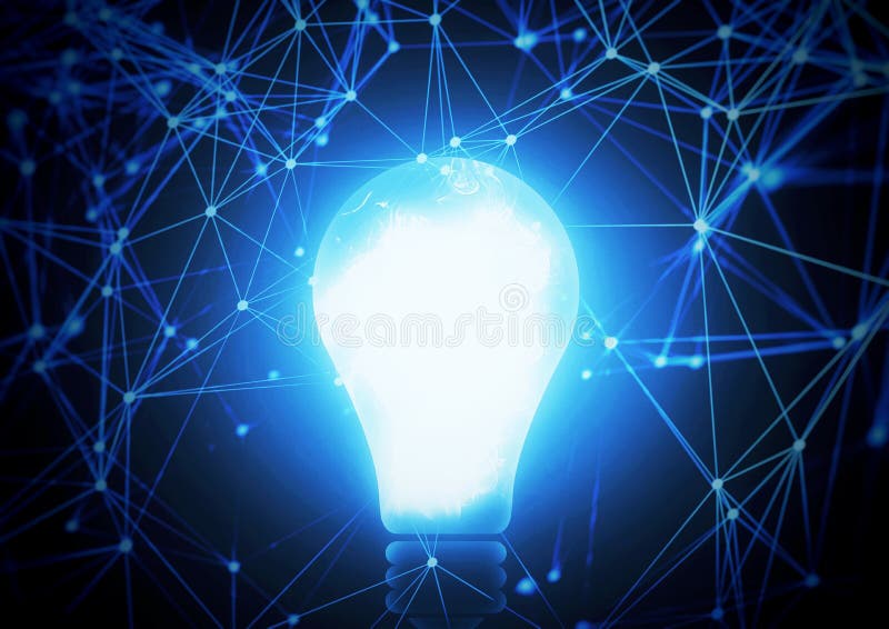 3d Illustration of a Light Bulb that Shines with the Concept of Science ...