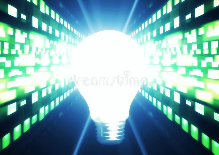 3d Illustration of a Light Bulb that Shines with the Concept of Science ...