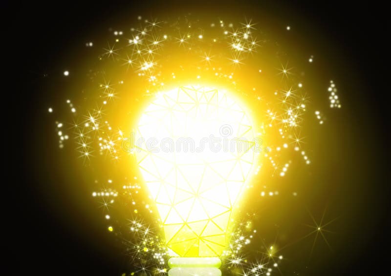 3d Illustration of a Light Bulb that Shines with the Concept of Science ...