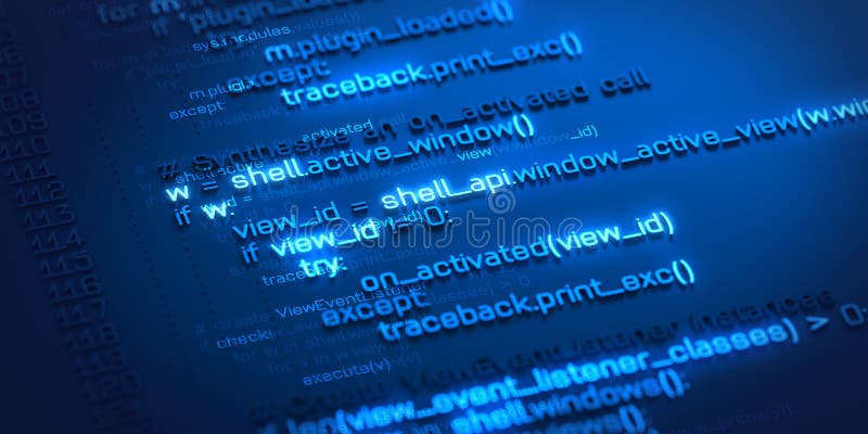 3D Illustration. Lines of Code Stock Illustration - Illustration of ...