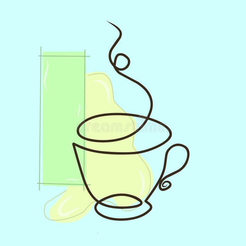 2d Illustration of Lines Forming a Coffee Cup Stock Illustration ...