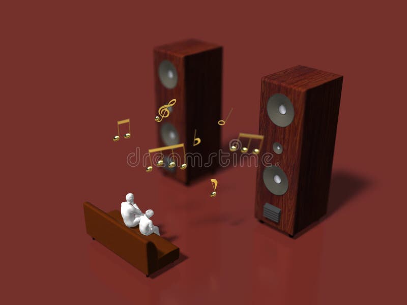 3D Illustration of Listening Time Stock Illustration - Illustration of ...