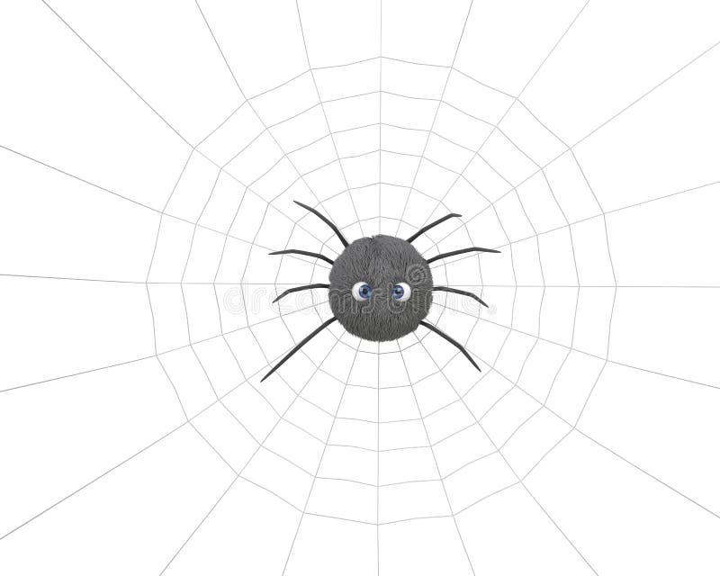 3d Illustration Little, Fluffy Spider Stock Illustration - Illustration ...