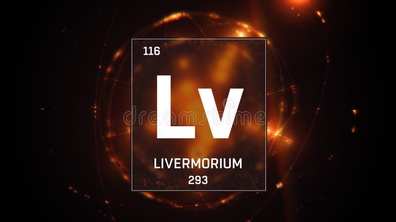 Livermorium As Element 116 of the Periodic Table 3D Illustration on Red ...