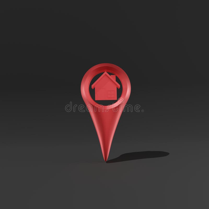 3d Illustration of Location Icon on Black Background Stock Illustration ...