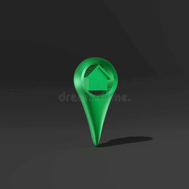 3d Illustration of Location Icon on Black Background Stock Illustration ...