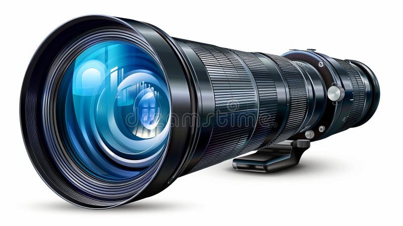 3d Illustration of a Long Focal Length Lens for Digital Camera on a ...