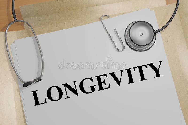 LONGEVITY - health concept stock illustration. Illustration of good ...