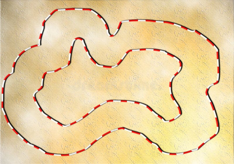 3D Illustration of Loop on Rough Texture Background. Racing Track for ...