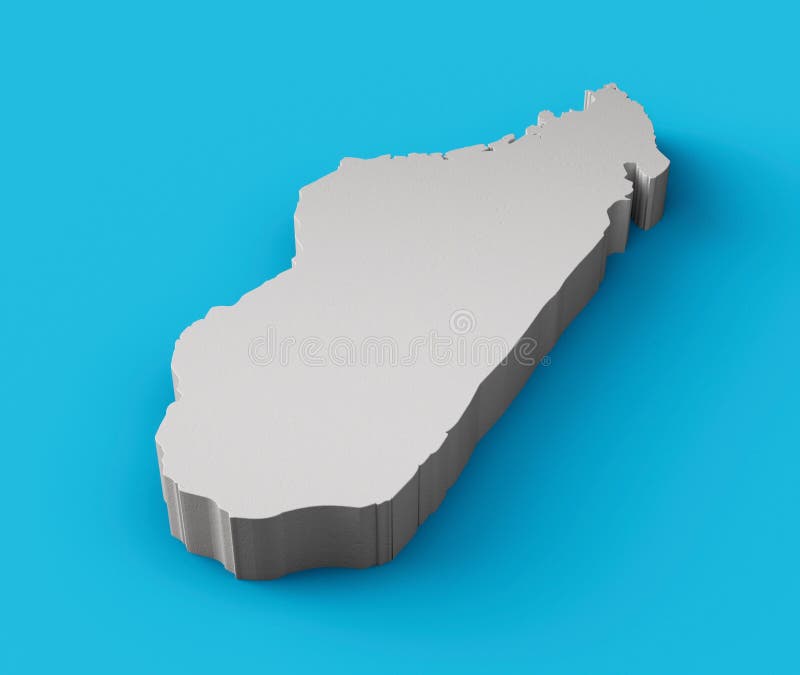 3D Illustration of the Madagascar Map Cartography and Topology Stock ...