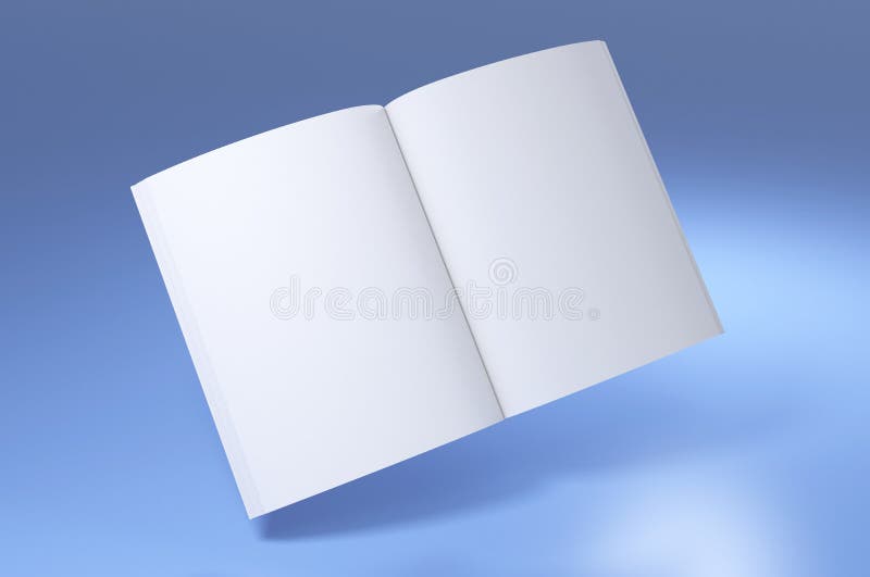 3d Illustration Magazine Spread Mockup Blue Back Stock Illustration ...
