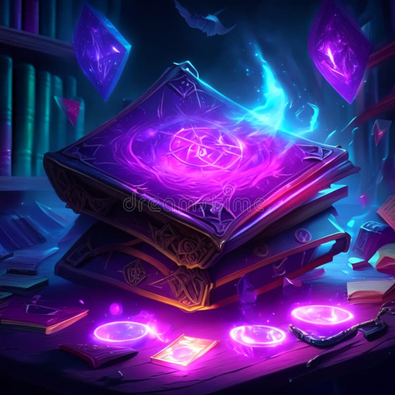 Magic Book with a Crown. Vector Cartoon Illustration of a Magic Book ...