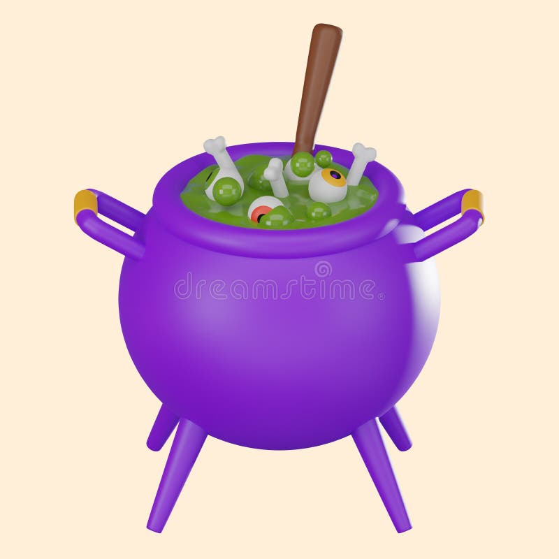 Magic Cauldron 3D Illustration, Witch S Pot for Spells and Potions ...