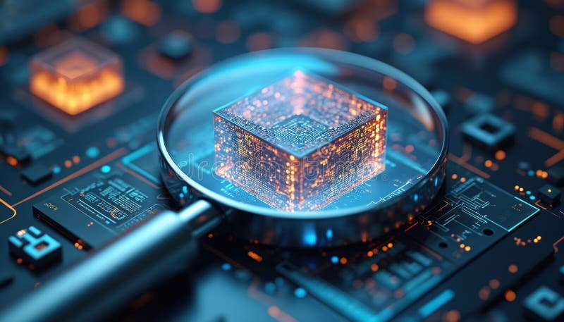 Illustration 3d Magnifying Glass Icon for Search Stock Illustration ...