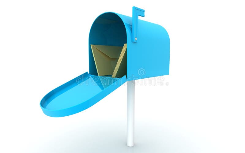 3D Illustration of Mailbox on White Stock Illustration - Illustration ...