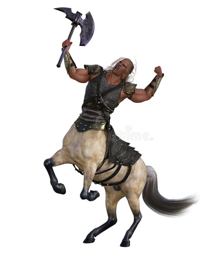 3D Illustration of Centaur with Axe and Armor Stock Illustration ...