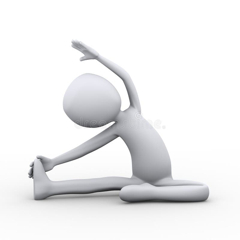 3d Man Exercising on Get Fit Stock Illustration - Illustration of ...