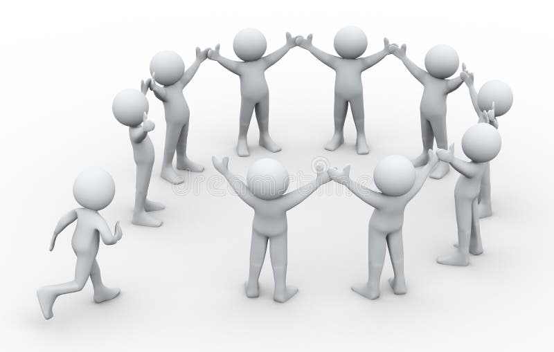 3d person joining team stock illustration. Illustration of crowd - 30254686