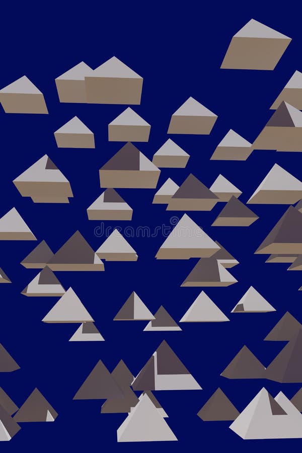 Hovering pyramids stock illustration. Illustration of reflection ...