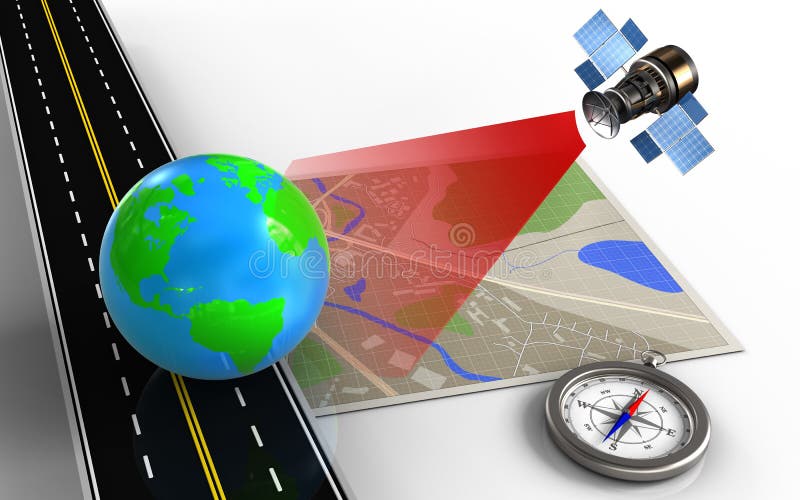 3d map stock illustration. Illustration of signal, direction - 100691006