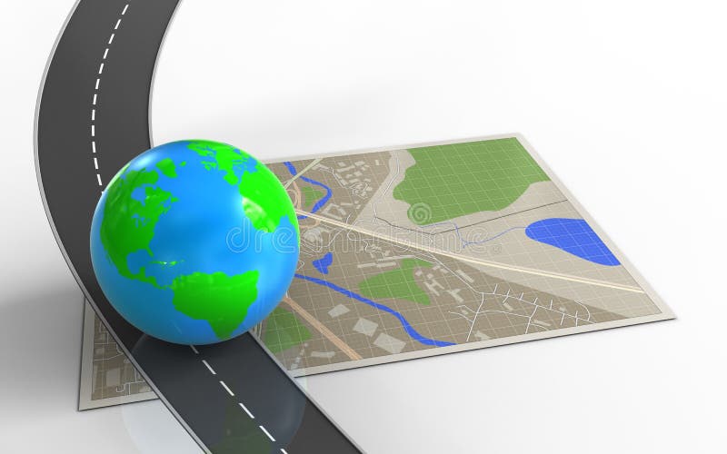 3d road stock illustration. Illustration of earth, navigation - 102627367
